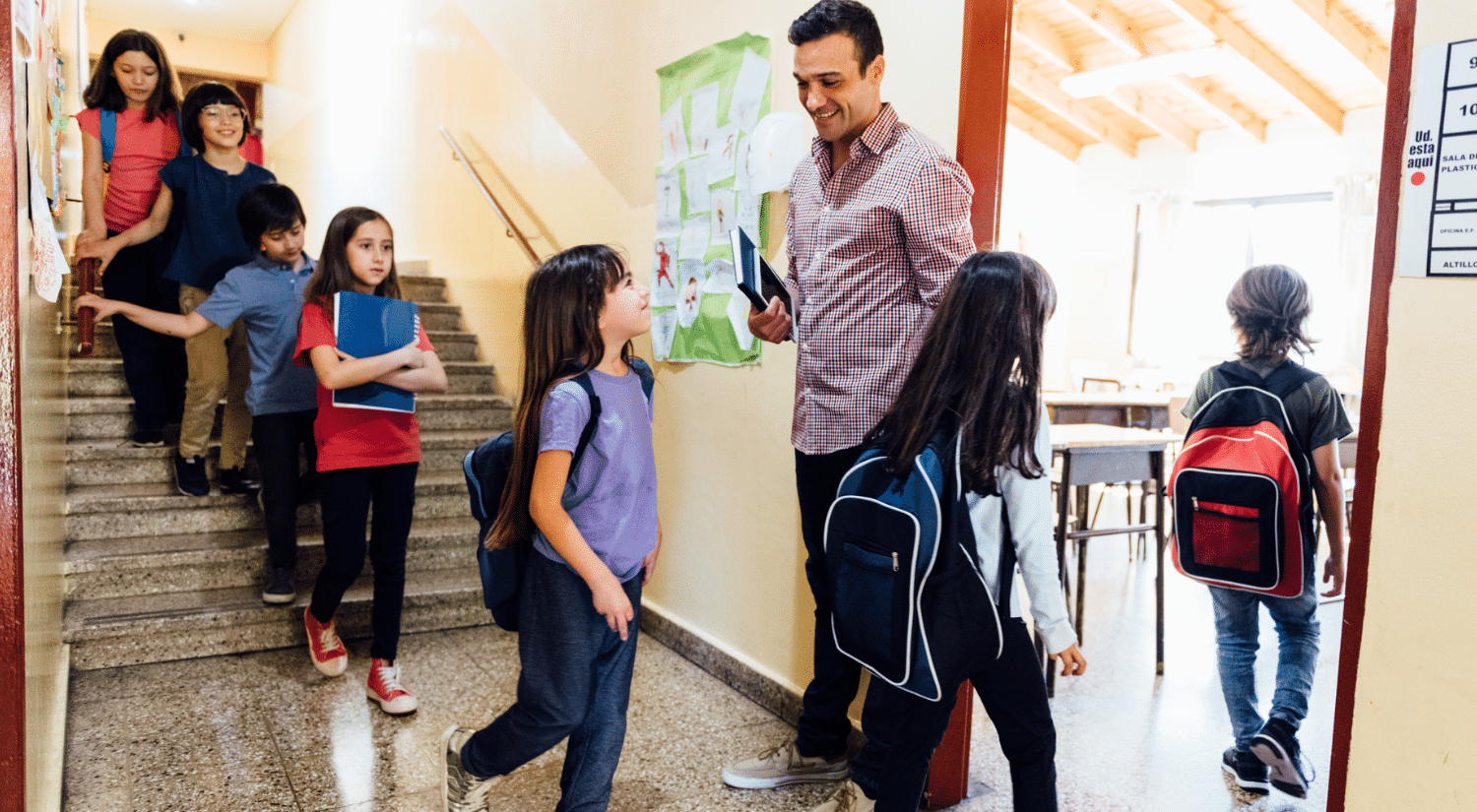 Following classroom procedures and routines as a substitute teacher.